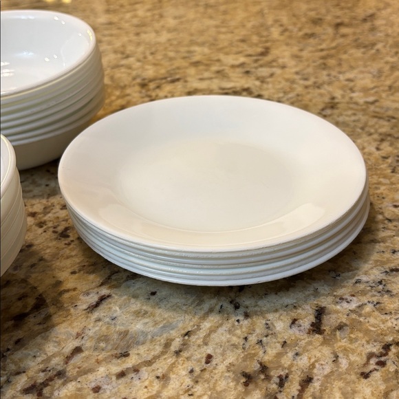 Corelle | Dining | Corelle Winter Frost Dessert Bowls And Plates | Poshmark